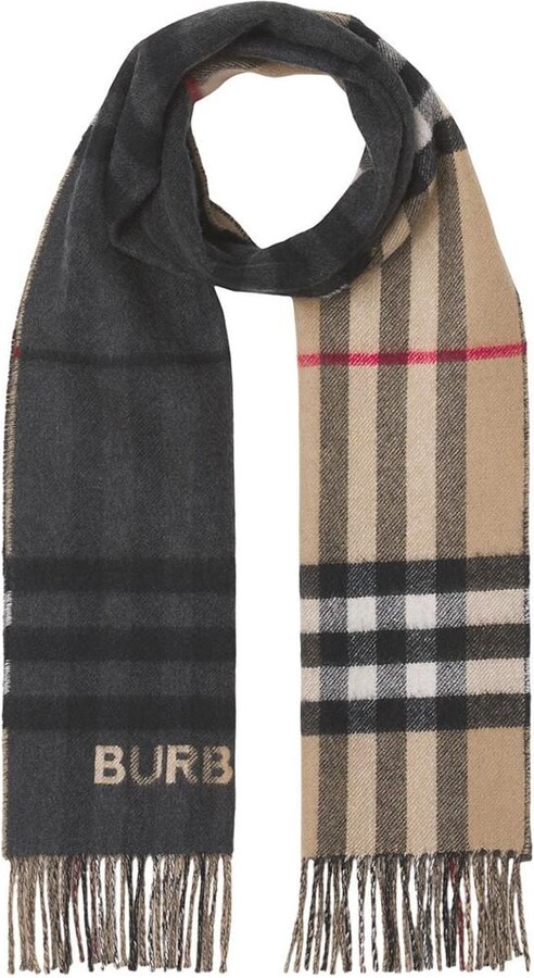 Burberry Giant Check cashmere scarf - ShopStyle Scarves & Wraps