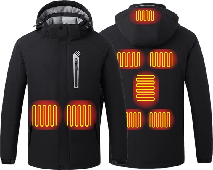 Fossean with Detachable Area Charging Coat Hiking Hat Color Jackets ...