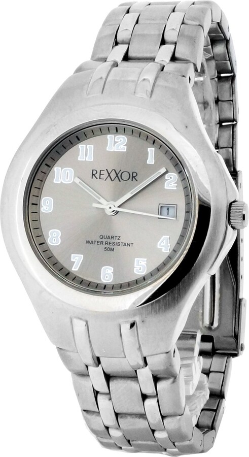 Rexxor Men's Quartz Watch with Black Dial Analogue Display and Silver ...