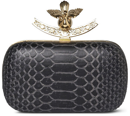 Alexander McQueen Python box clutch - ShopStyle