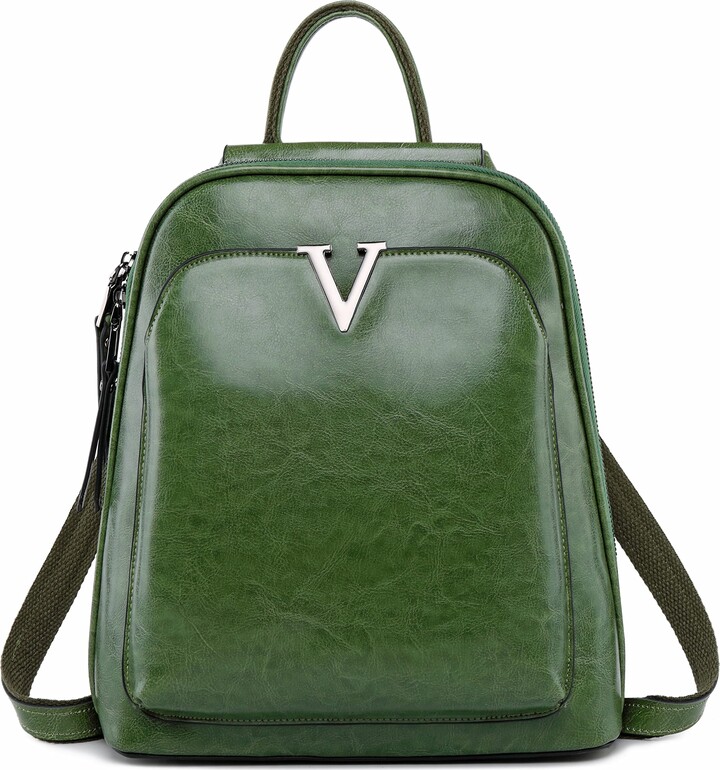 BoeshiBa Genuine Leather Backpack Purse for Women Travel College Bag ...