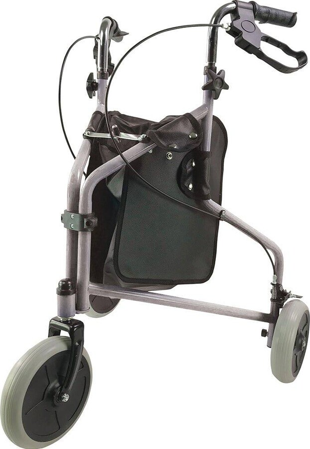 Loops Silver Three Wheeled Steel Tri-Walker - Height Adjustable - 115kg ...