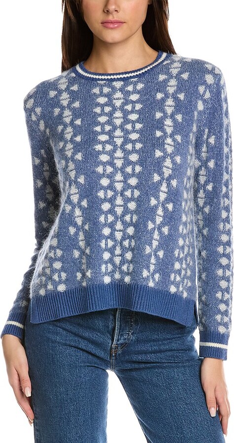 Hannah Rose Snowflake Intarsia Angora-Blend Sweater - ShopStyle