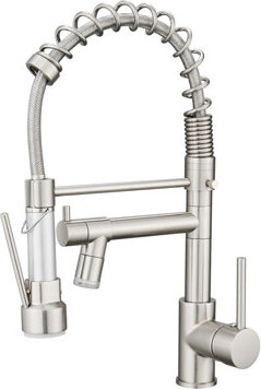 walterwork With pull-down spring-loaded nozzle and pot filler spout ...