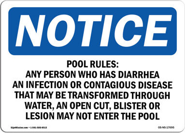 SignMission Pool Rules Any Person Who Has Diarrhea Sign - ShopStyle ...