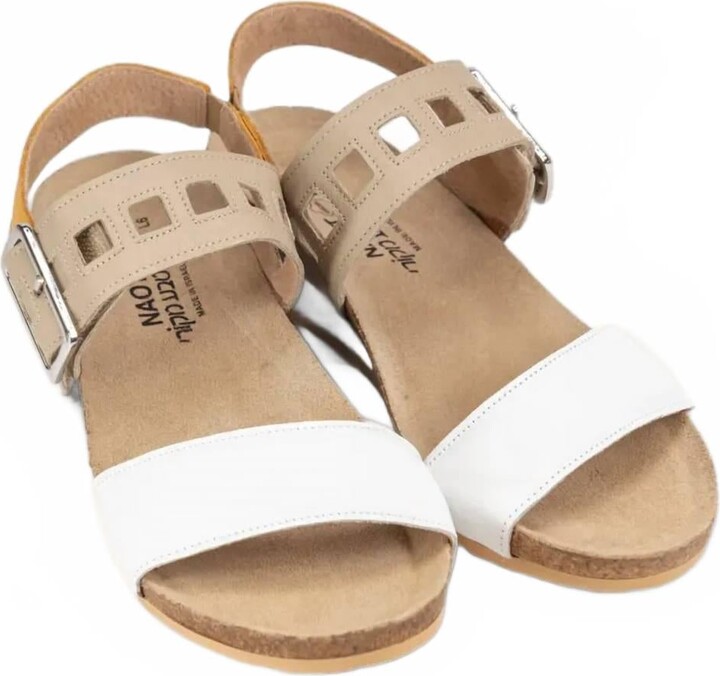 Naot Footwear Women's Dynasty Sandal In Soft White/soft Beige/marigold