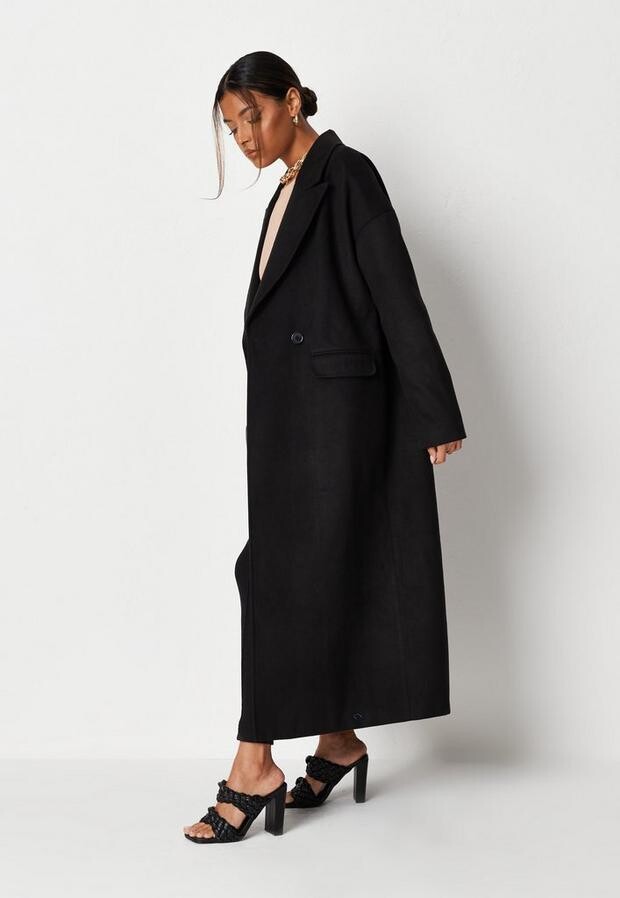 Missguided Black Oversized Formal Coat - ShopStyle