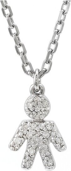 Diamond Select Cuts Silver 0.05 Ct. Tw. Diamond Baby Boy Necklace ...