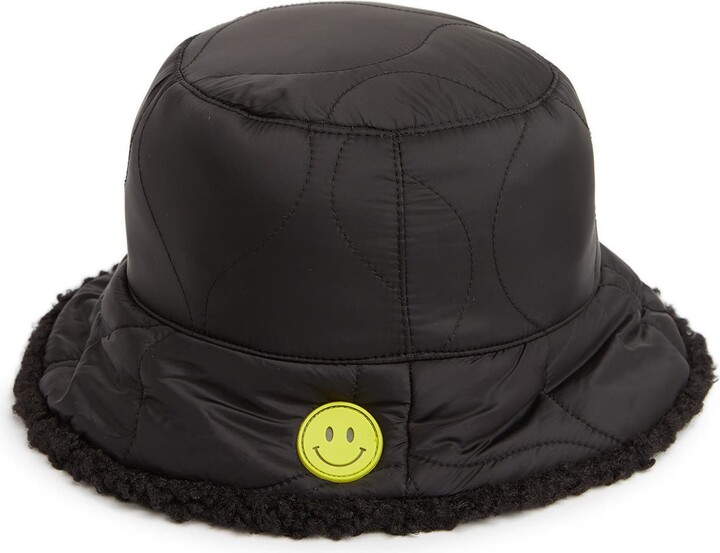 Steve Madden Quilted Faux Shearling Lined Smiley Bucket Hat - ShopStyle