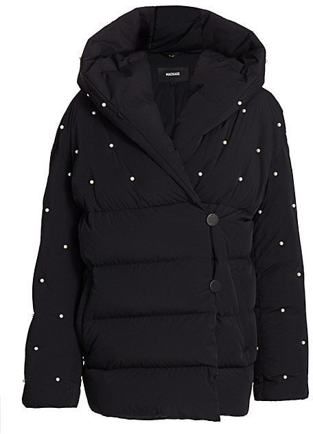 Mackage Aura Faux Pearl Embellished Puffer Jacket - ShopStyle