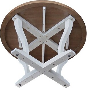 International Concepts Lacasa Solid Wood Round Coffee Table Sesame ...