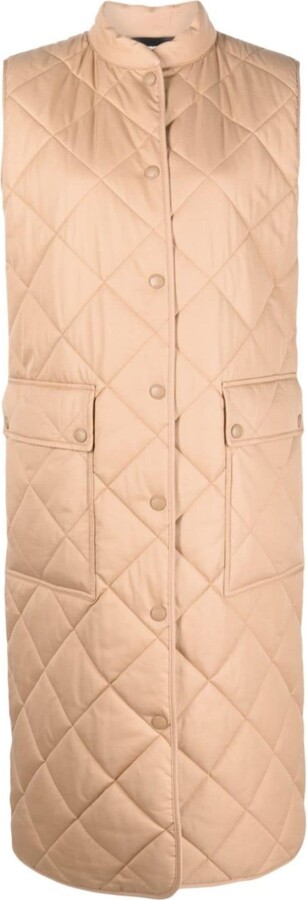 Burberry Diamond-Quilted Long Gilet - ShopStyle Vests