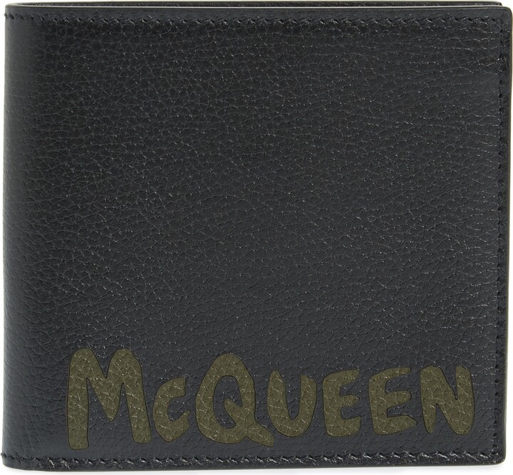 Alexander McQueen Graffiti Logo Leather Bifold Wallet - ShopStyle