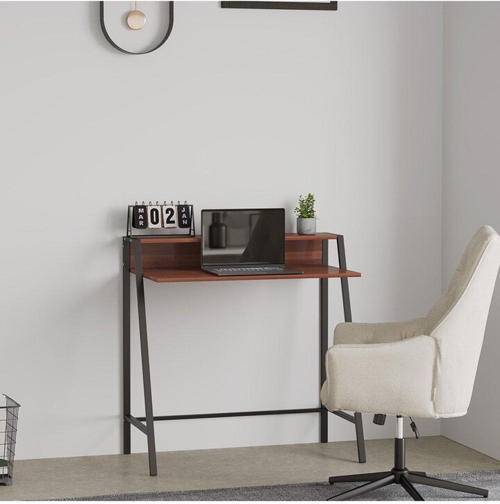 Living and Home Modern Office Table Compact Wooden Computer Desk Laptop ...