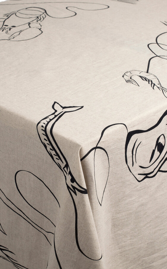 Misette Line Drawing Linen Tablecloth - ShopStyle