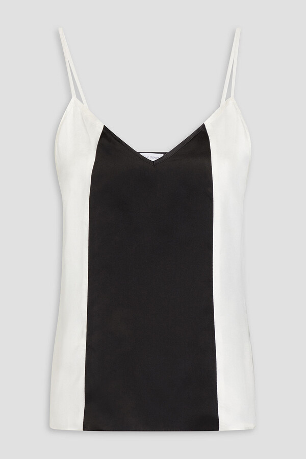 E.L.V. DENIM X THE OUTNET The Monochrome two-tone silk-satin camisole - ShopStyle