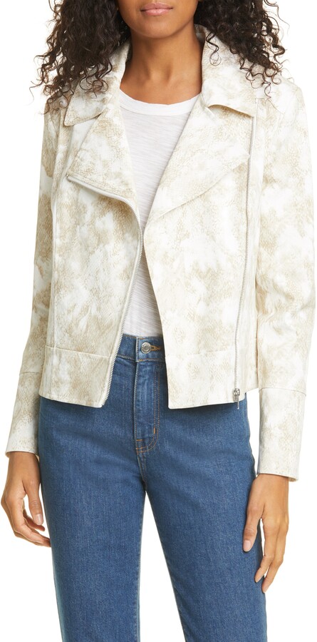Helene Berman Snake Print Biker Jacket - ShopStyle