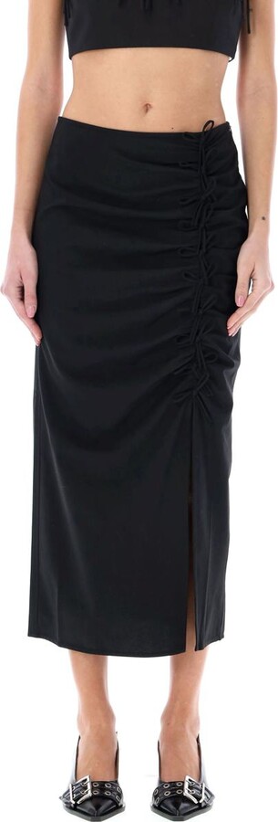 Ganni Ribbon midi skirt - ShopStyle