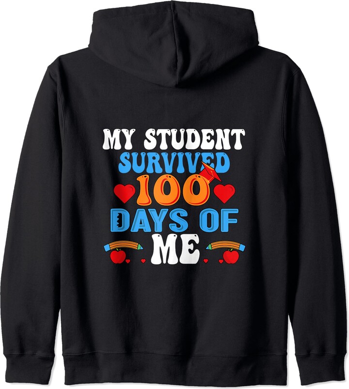 Funny 100 Days Of School Kids Teacher Gifts Funny My Teacher Survived ...