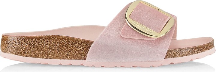 Birkenstock Madrid Big Buckle Velvet Slides - ShopStyle