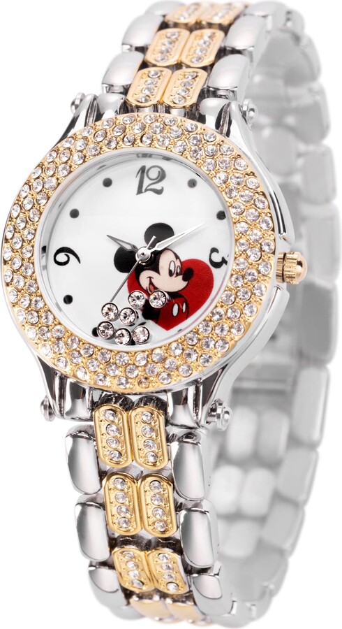 Disney Adult Round CZ Stone Analog Quartz Floating Stones Bracelet ...