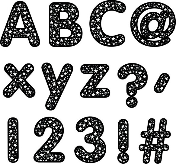 Creative Teaching Press® Core Decor Stars on Black Designer Letters ...