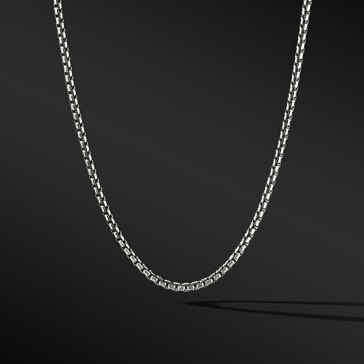 David Yurman Box Chain Necklace in 18K White Gold in 18K White Gold Men ...