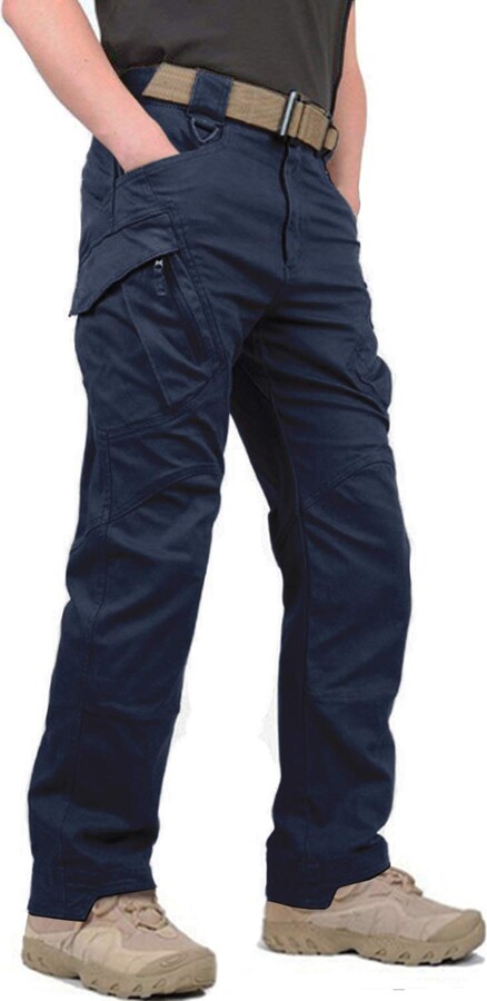 KEFITEVD Tactical Cargo Pants for Men Combat Work Pants Multi Pockets Fishing Walking Trouser ...