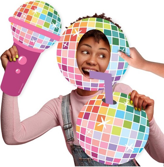 Big Dot of Happiness Disco Ball - Microphone and Drink Decorations ...
