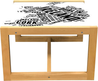 East Urban Home Ireland Map Coffee Table, Modern Calligraphic ...