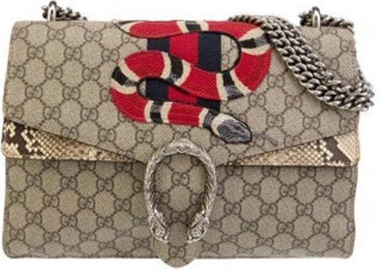 Gucci Python Trimmed GG Supreme Kingsnake Medium Dionysus Bag - ShopStyle