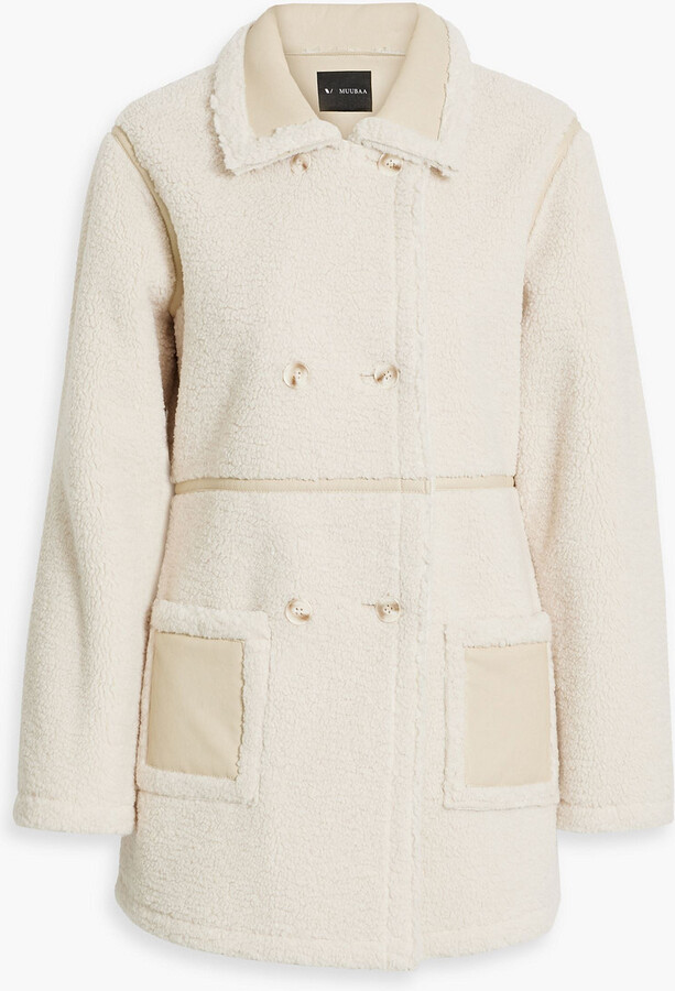 V By Muubaa Double-breasted faux shearling coat - ShopStyle