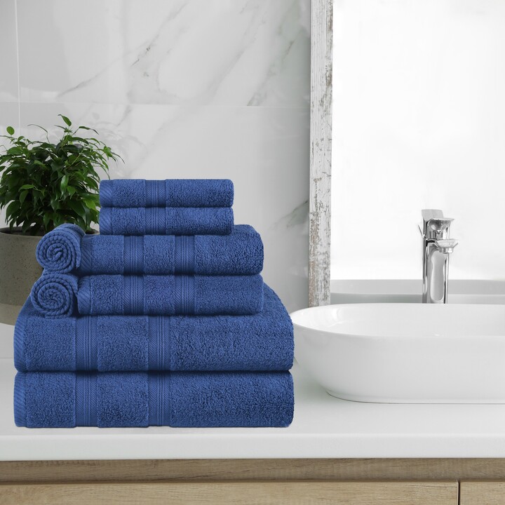 Miranda Haus Smart Dry 8 Piece Premium Plush Cotton Bath Hand And