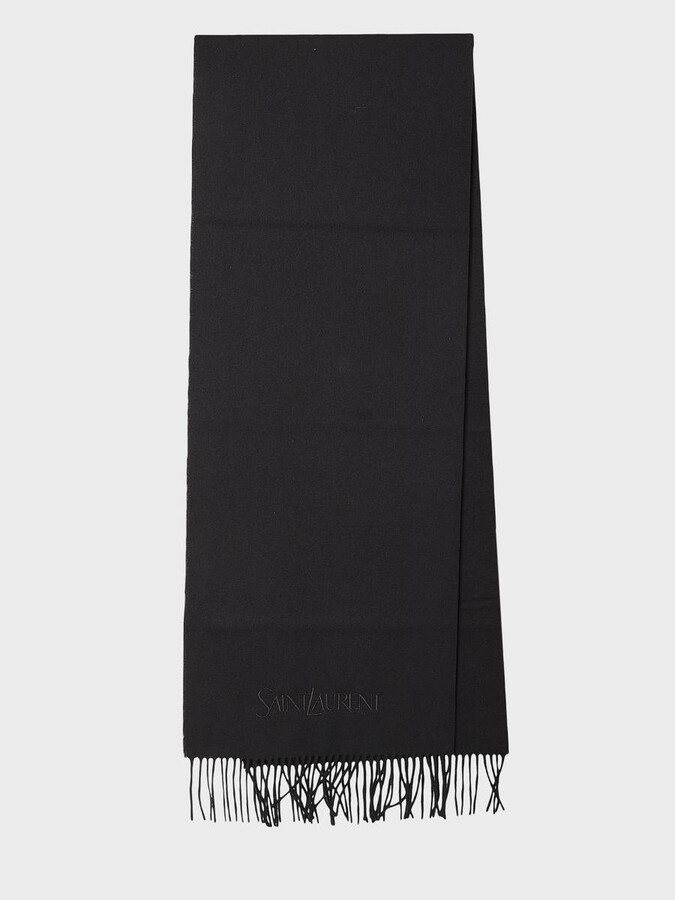Saint Laurent Black cashmere scarf - ShopStyle Scarves