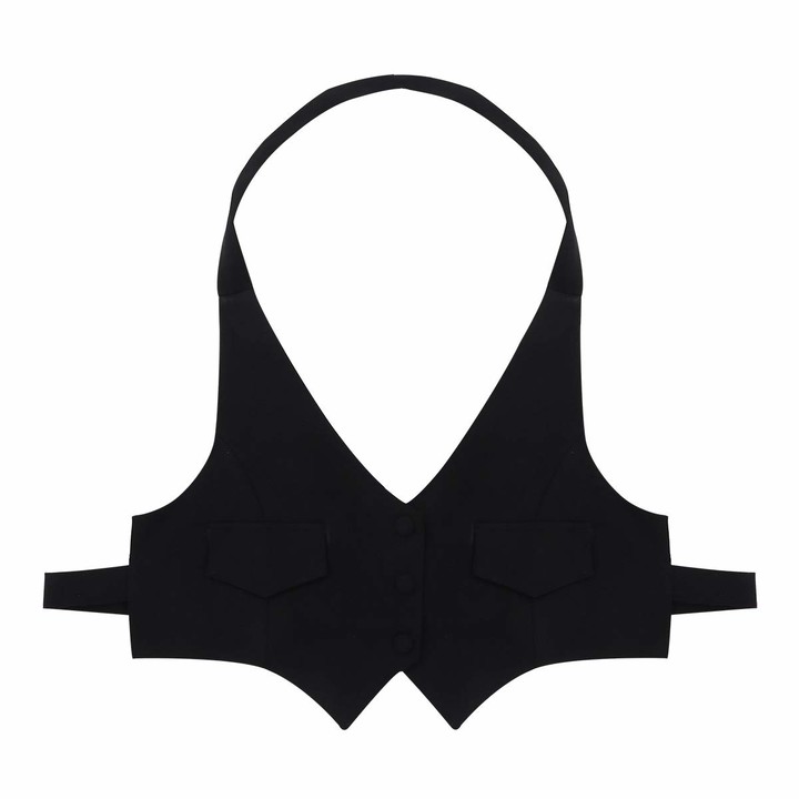 Freebily Women's Halter Neck Backless Vest Waistcoat Slim Fit Classic ...