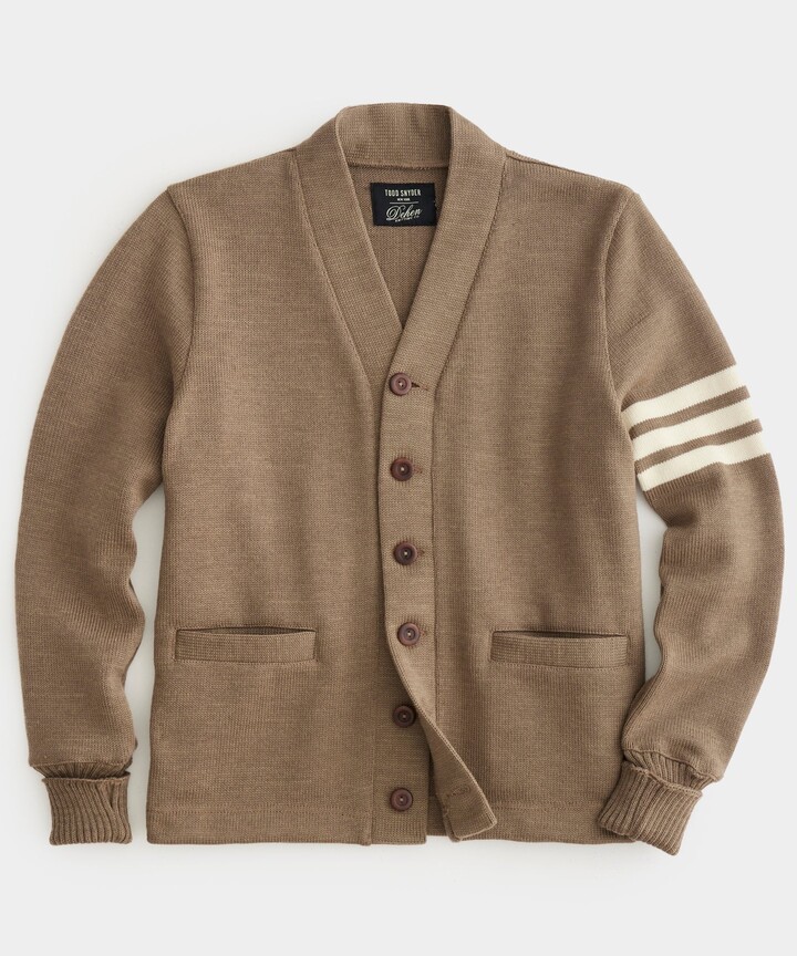 Todd Snyder x Dehen Classic Cardigan in Vintage Brown - ShopStyle