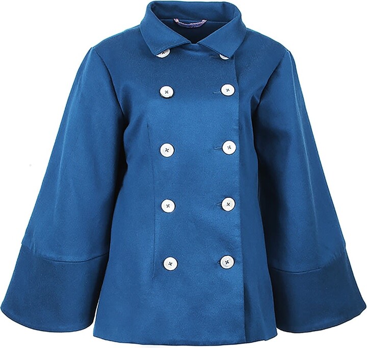 Yvette LIBBY N'guyen Paris Women - Fashion Velvet Khaki Overcoat - Lapis Blue - Monarch ...