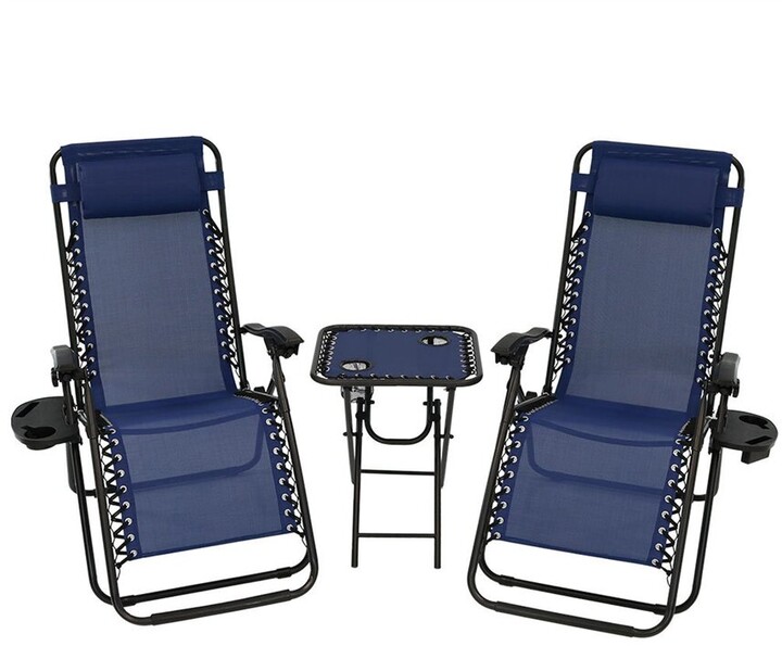 Sunnydaze Zero Gravity Outdoor Lounge Lawn Chair With Side Table ...