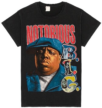 MadeWorn Notorious BIG T-Shirt in Black - ShopStyle