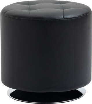 Latitude Run Interlaken 360 Swivel Foot Stool Round PU Ottoman With ...