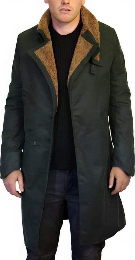 Capra Mount Ryan Gosling Blade Runner 2049 Shearling Mens Long Trench ...