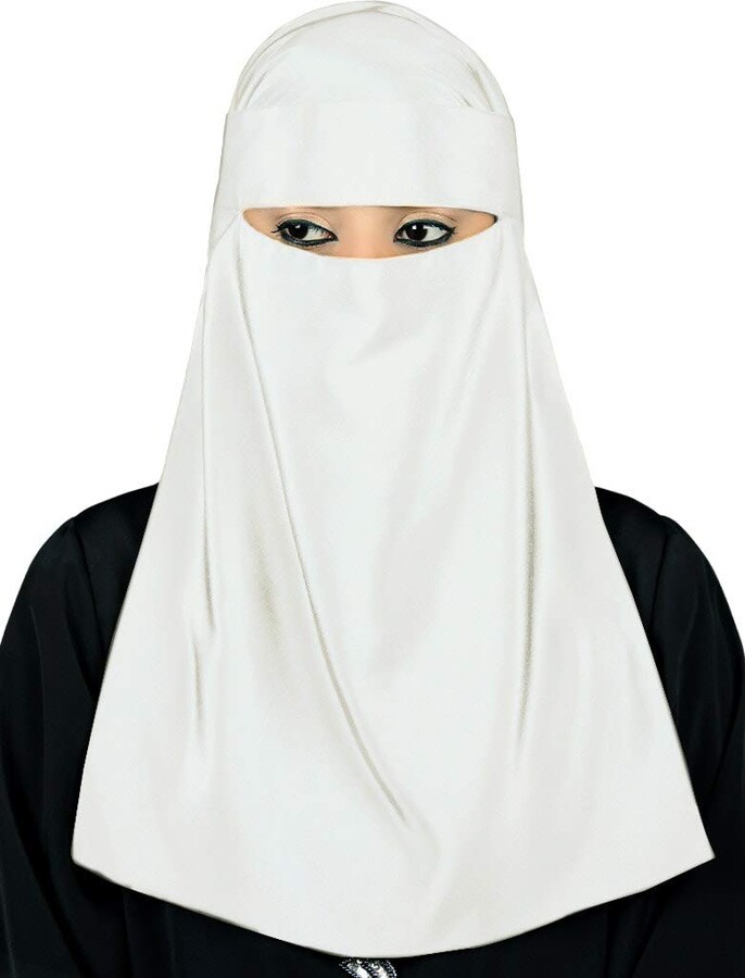 MyBatua Women's Soft Crepe Niqab Set Muslim Hijab Burqa Burka Naqaab ...
