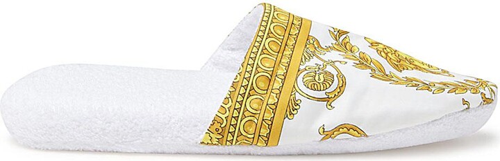 Versace White Cotton Medusa Slippers - ShopStyle