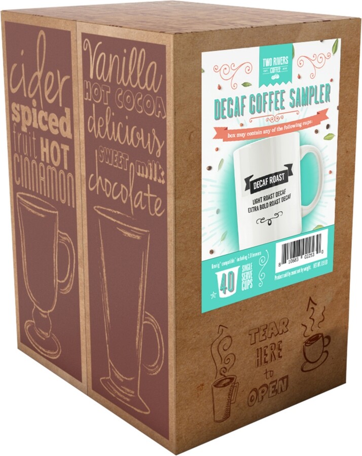 Two Rivers Coffee Decaf Pods, Compatible Keurig 2.0 Brewers, Variety ...