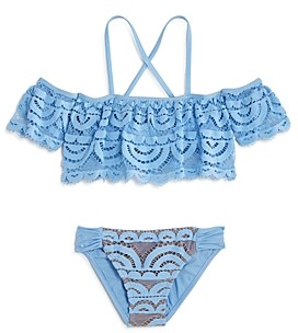 Clements Twins X Pq Swim Pq Swim Girls' Lace Two-Piece Swimsuit, Little ...
