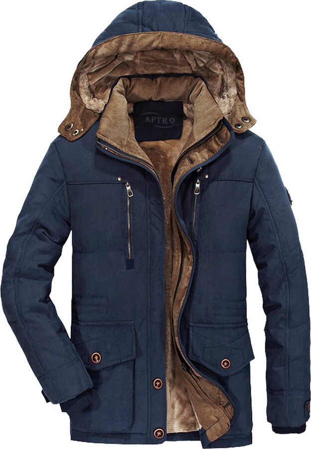 APTRO Mens Coats Winter Padded Jacket Warm Overcoat Thick Thermal ...