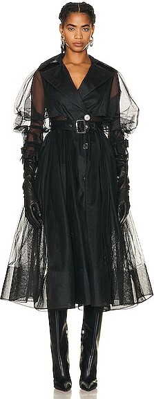 Alexander McQueen Paris Net Coat in Black - ShopStyle