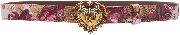 Dolce & Gabbana Faux Pearl-Embellished Floral-Jacquard Belt - ShopStyle