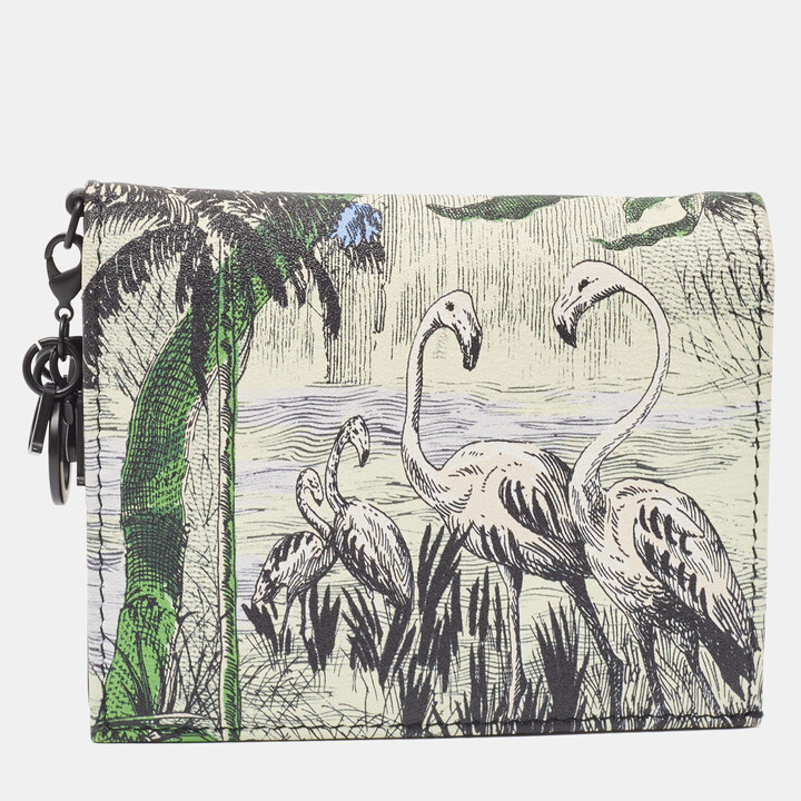 Christian Dior Multicolor Toile de Jouy Print Leather Lady Flap Wallet ...