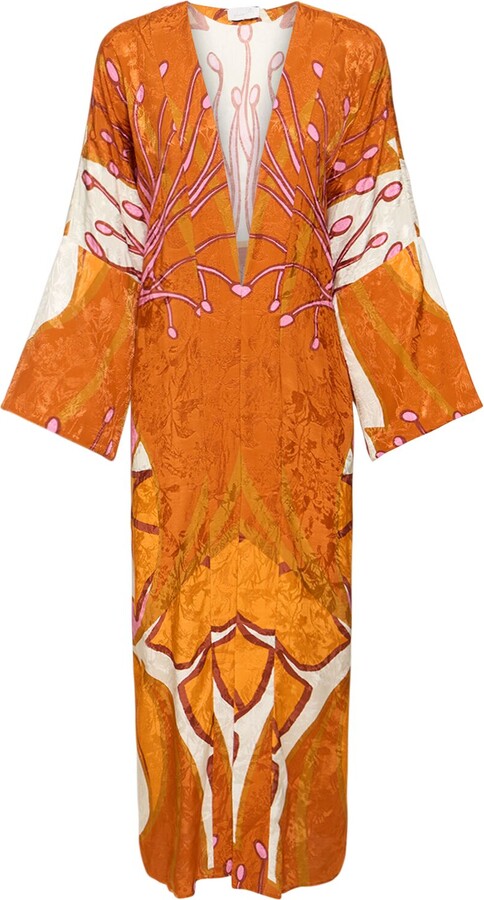 Johanna Ortiz Romance Fluviar jacquard kimono dress - ShopStyle